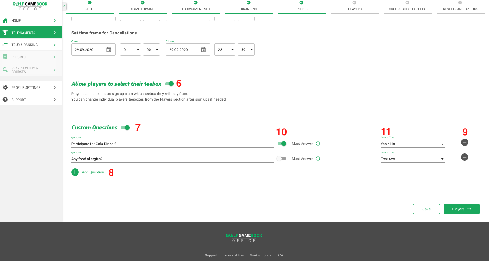 How to use Entries with Team Tournaments – Golf GameBook Tournament Manager