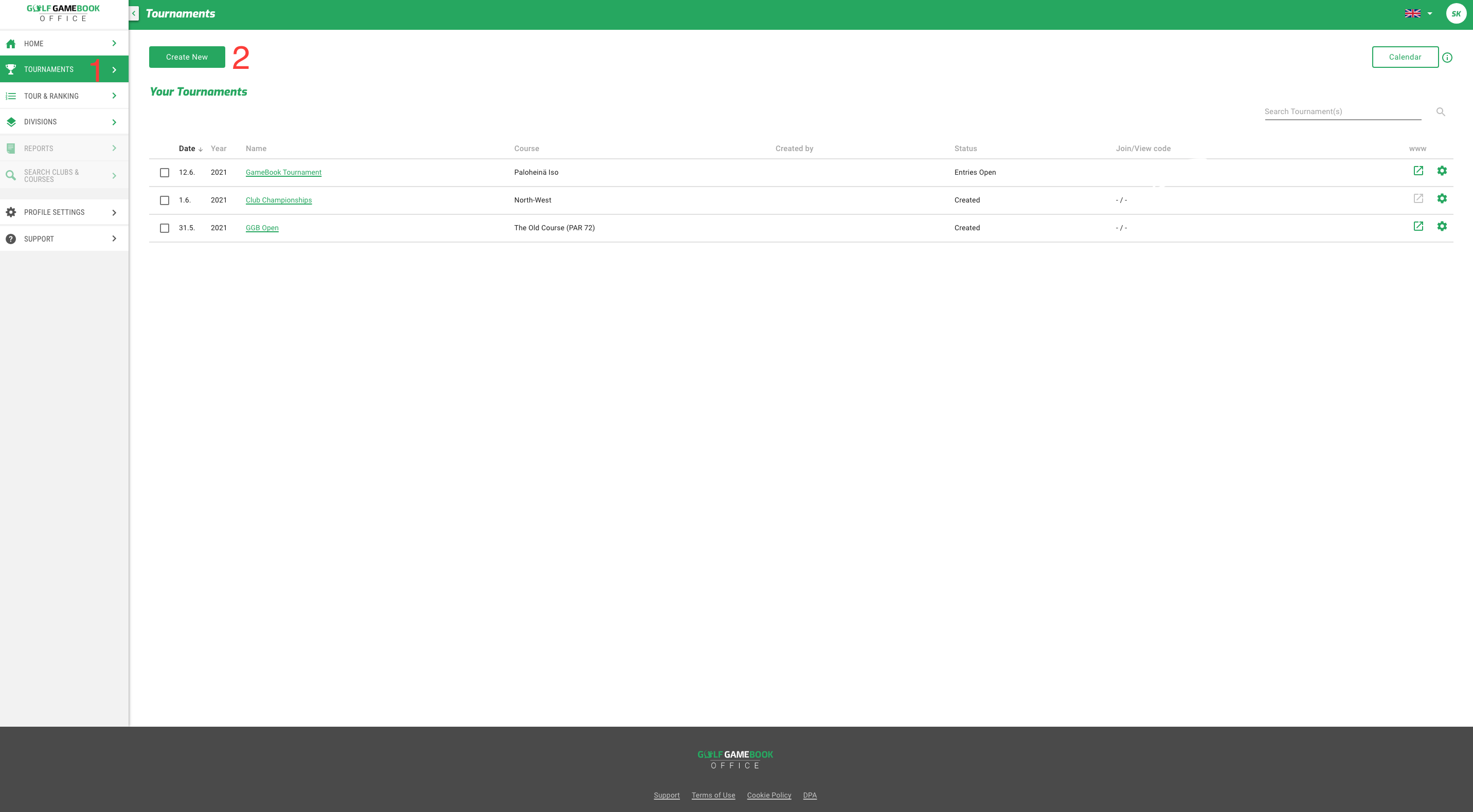 How to Create a Tournament – Golf GameBook Tournament Manager