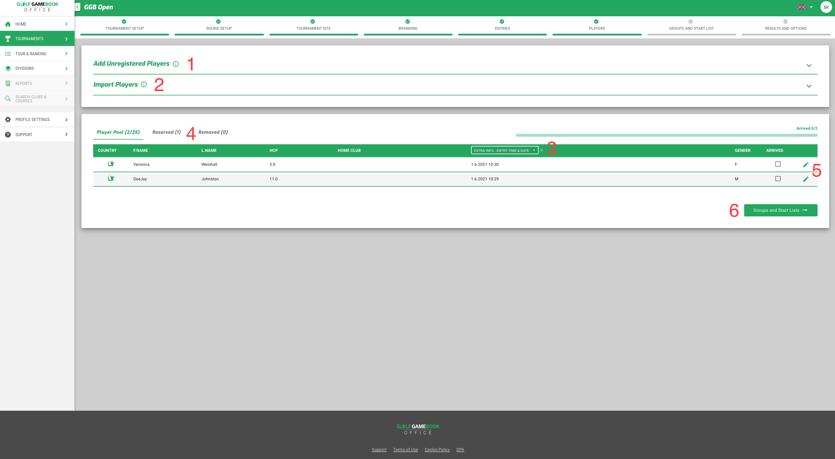 How to Create a Tournament – Golf GameBook Tournament Manager